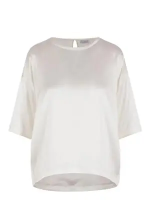 Brunello Cucinelli Short Sleeve Crewneck Top - White
