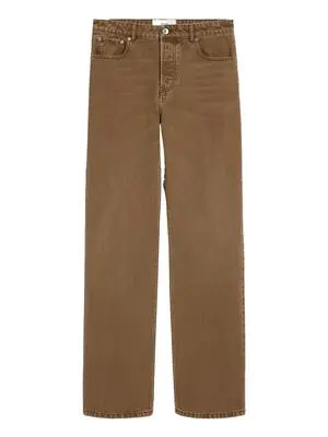 Ami Ami Paris Cotton Loose-Fit Jeans Hazelnut Color