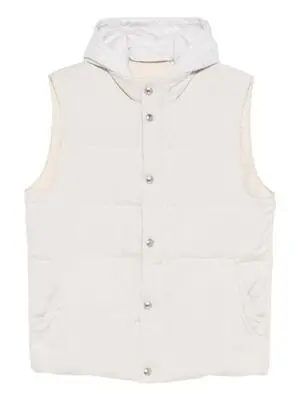 Eleventy Hooded Vest - White