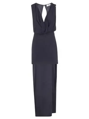 Elisabetta Franchi Sleeveless Georgette Crêpe Dress With Cutout Details - Black