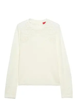 MAXCO. Max&co. Pointelle Knit Cotton Jumper - White
