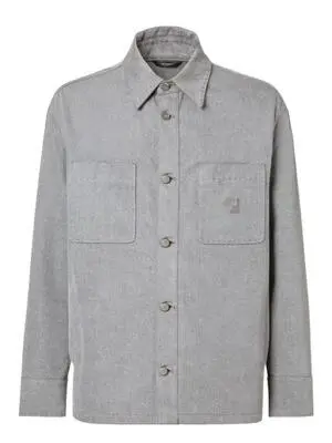 Fendi Ff Embroidered Denim Jacket - Grey