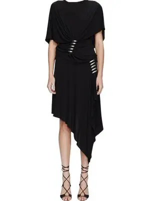 Christopher Esber Asymmetrical Draped Midi Skirt - Black