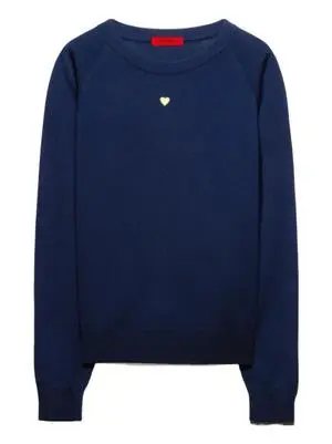 MAXCO. Max&co. Pure Merino Wool Jumper With Embroidered Heart - Black