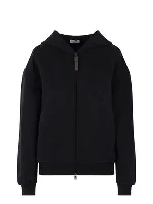 Brunello Cucinelli French Terry Zipper Hoodie - Black