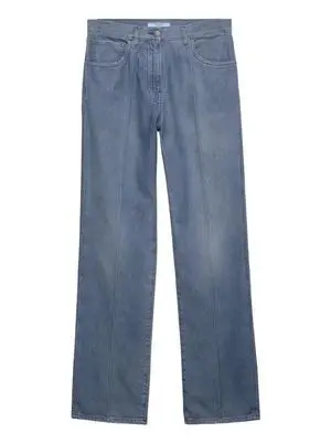 Prada Logo-patch Denim Jeans - Tannin Blue