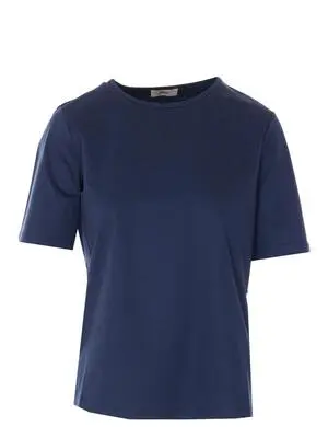 Herno Short-sleeved Crewneck T-shirt With Gold-tone Hardware - Blue