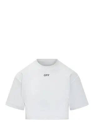 Off-White Off Stamp Rib Cropped T-shirt - White