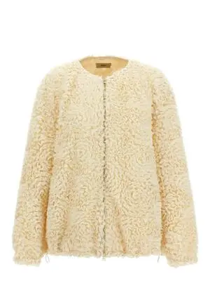 Herno Mini Ruffle Tulle Jacket - Nude