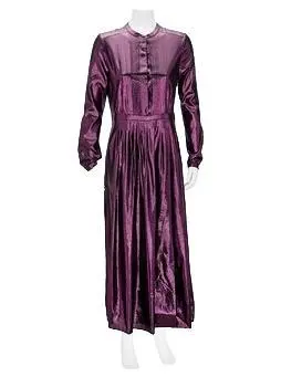 Burberry Pleated Silk Dress - Purple