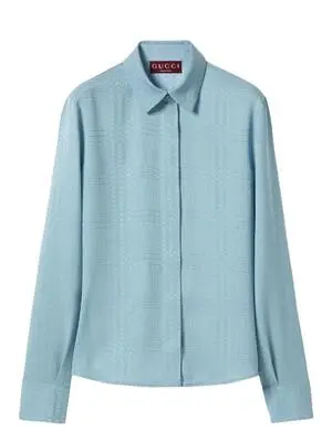 GUCCI Gucci Monogram Jacquard Long-Sleeved Shirt