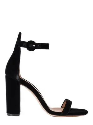 GIANVITO ROSSI Gianvito Rossi Black Velvet 100mm Gaeta Sandals