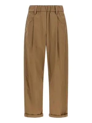 Brunello Cucinelli Brunello Cucinelli Lightweight Poplin Five-Pocket Track Trousers Dune