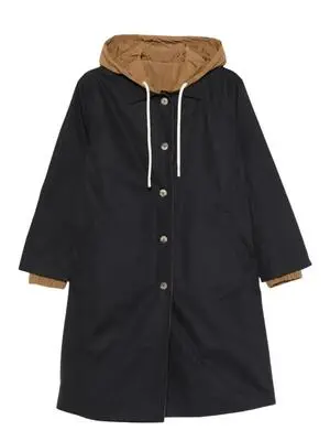 Herno Buttoned Hooded Coat - Black