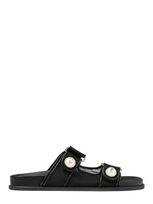 JIMMY CHOO Open-toe Flat Sandals - Black