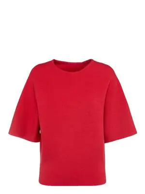 KHAITE Khaite Warren Short Sleeve Compact Wool Top
