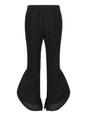 PLEATS PLEASE BY ISSEY MIYAKE Skyline Pleated Flare Pants - Black