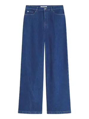 Maison Kitsuné High-waisted Wide-leg Jeans - Washed Indigo