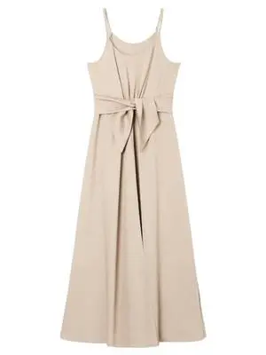 Emporio Armani Bow Waist Maxi Dress - Beige