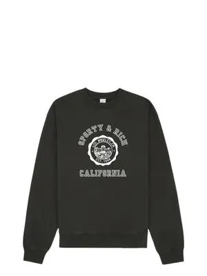 SPORTY  RICH Sporty & Rich Crew Neck Long Sleeve Sweatshirt - Black