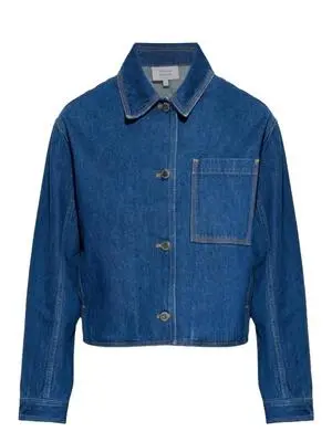Maison Kitsuné Denim Cropped Jacket - Navy Blue