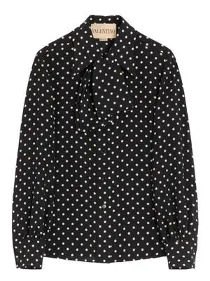 VALENTINO Valentino Polka Dot Printed Shirt With Scarf Detail