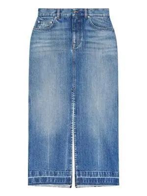 Givenchy Midi Skirt In Denim - Medium Blue