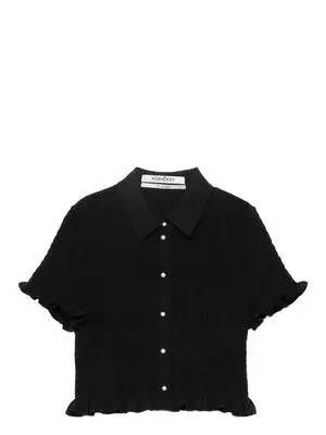 KIMHEKIM Short Sleeve Shirt With Lapel Collar - Black