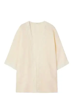 ERES Linen Top With Lace Trim - Blush Color