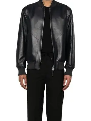 Mackage Leather Bomber Jacket - Black