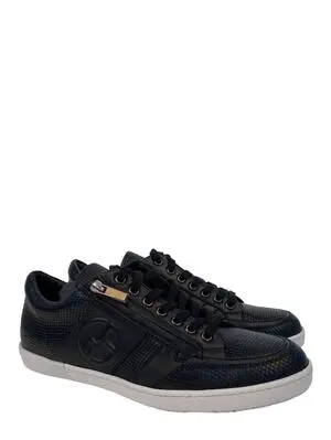 Giorgio Armani Logo Lacing Casual Sneakers - Black