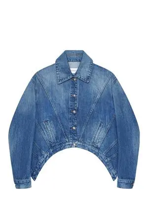 Givenchy Asymmetrical Hem Denim Jacket - Medium Blue