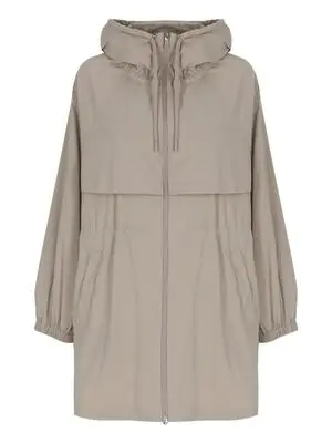 Herno Drawstring Waist Hooded Jacket - Dove-grey