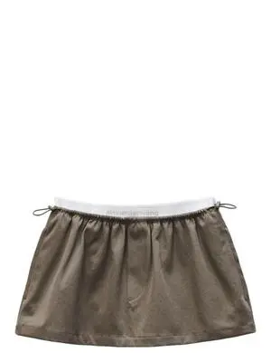 Alexander Wang Double Layer Waist Mini Skirt - Military Green