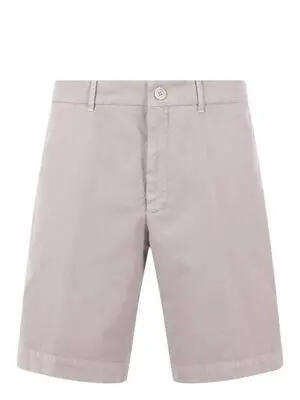 Brunello Cucinelli Garment-dyed Gabardine Bermuda Shorts - Gray