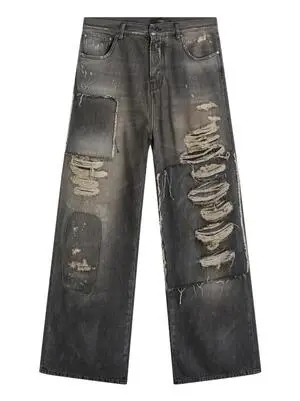 Amiri Distressed Baggy Jeans - Gray