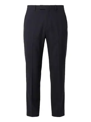 Gucci Gabardine Pants With Embroidered Logo - Dark Blue