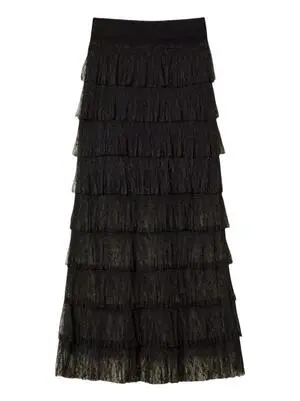 TWINSET Lace Maxi Skirt - Black