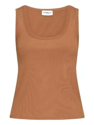 Marella Ribbed Knit Vest - Tobacco Color