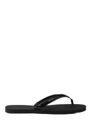 Prada Logo Detailed Flip Flops - Black