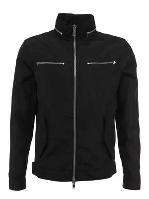 Iceberg Logo Detail Zip-up Casual Jacket - Black