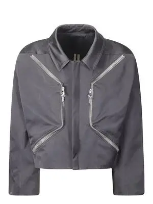 Rick Owens Long Sleeve Zip Detail Jacket - Gray