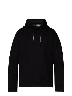 Emporio Armani Logo Embroidered Hooded Sweater - Black