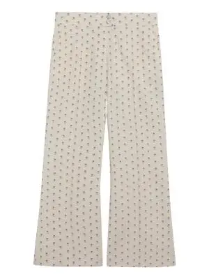 Valentino Garavani All-over Patterned Flared Trousers - Ivory