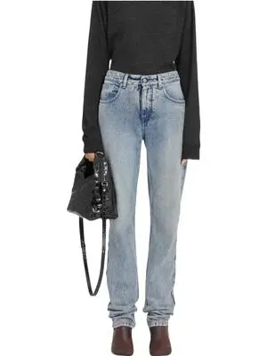 MAISON MARGIELA Five-pocket Split-leg Denim Pants - Light Blue