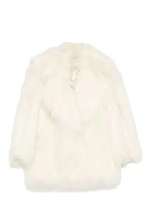 THE FRANKIE SHOP The Frankie Shop Long Sleeve V-Neck Fur Jacket
