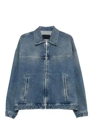 Prada Zip-up Denim Jacket - Blue