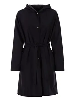 Herno Reversible Belted Hooded Coat - Black