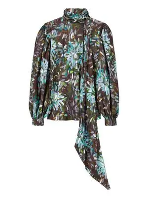 GUCCI Gucci Floral Print Long-Sleeve Blouse