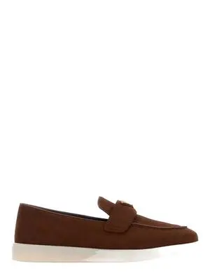 Prada Logo Loafers - Tobacco Color